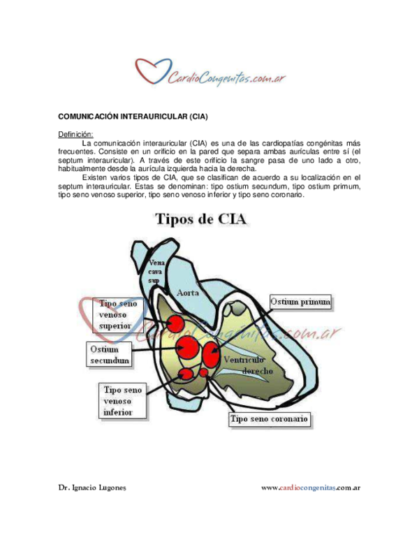 (PDF) COMUNICACIÓN INTERAURICULAR (CIA