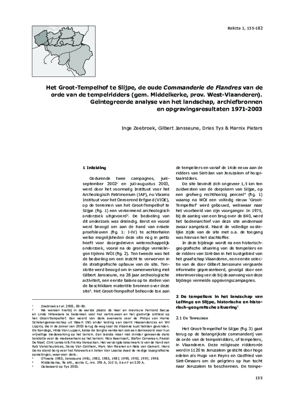 (PDF) Inge Zeebroek, Gilbert Jansseune, Dries Tys, Marnix Pieters. Het ...