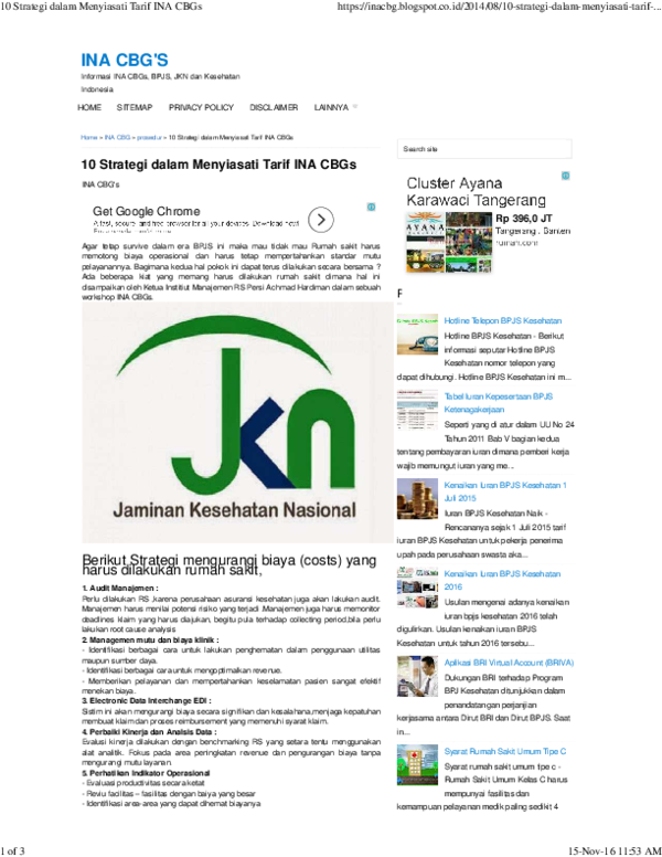 (PDF) INA CBG'S 10 Strategi dalam Menyiasati Tarif INA CBGs