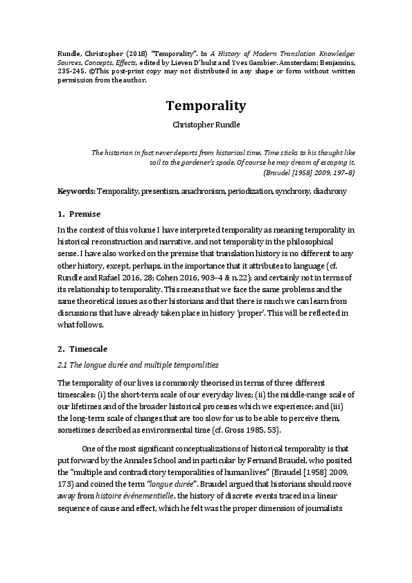 (PDF) Temporality