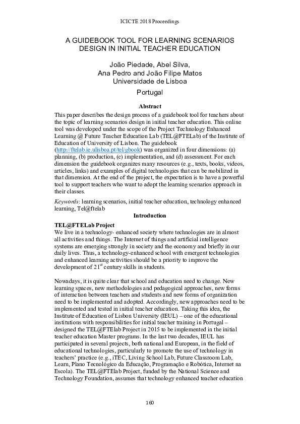 (PDF) A GUIDEBOOK TOOL FOR LEARNING SCENARIOS DESIGN IN INITIAL TEACHER ...