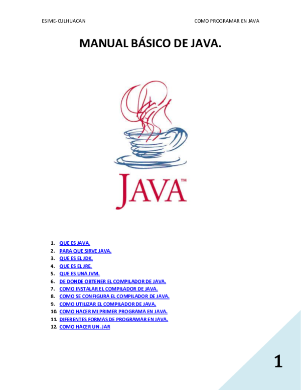 (PDF) ESIME-CULHUACAN MANUAL BÁSICO DE JAVA