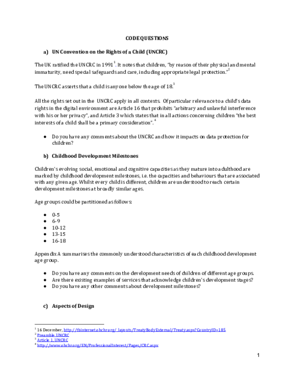 (PDF) Questionaire on UN Convention on the Rights of a Child (UNCRC ...