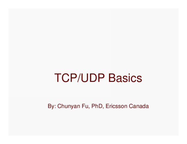 (PDF) TCP/UDP Basics