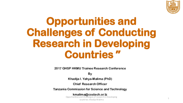 (PDF) Opportunities and Challenges of Conducting Research in Developing ...