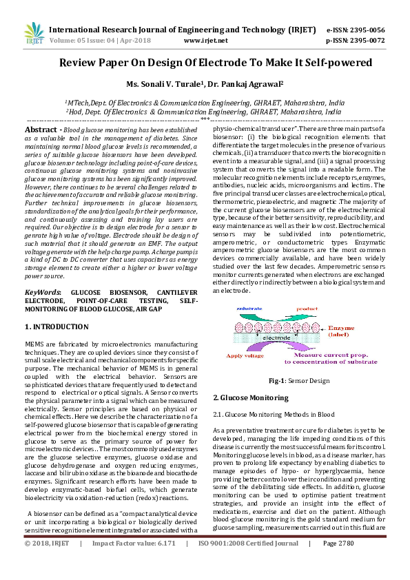 (PDF) Review Paper On Design Of Electrode To Make It Self-powered ...