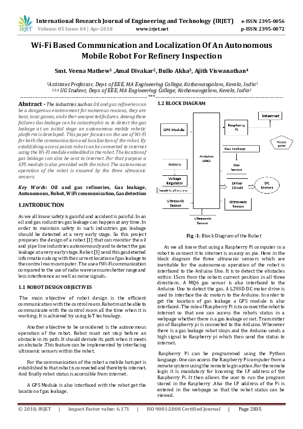Pdf Wi Fi Based Communication And Localization Of An Autonomous
