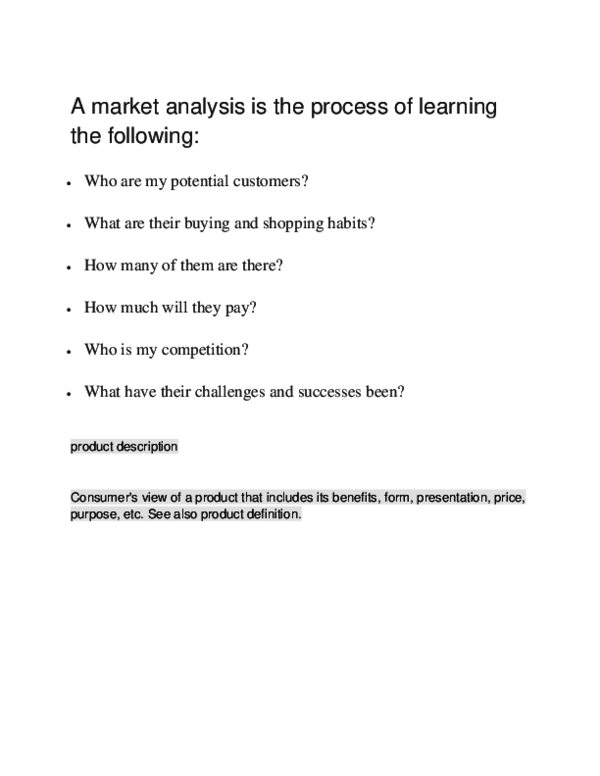 (DOC) A market analysis