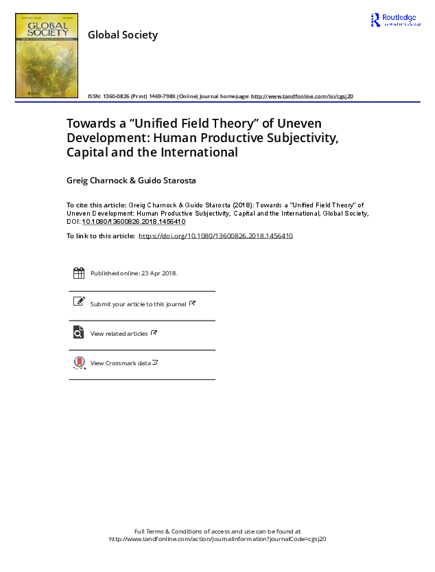 (PDF) Towards a " Unified Field Theory " of Uneven Development: Human ...