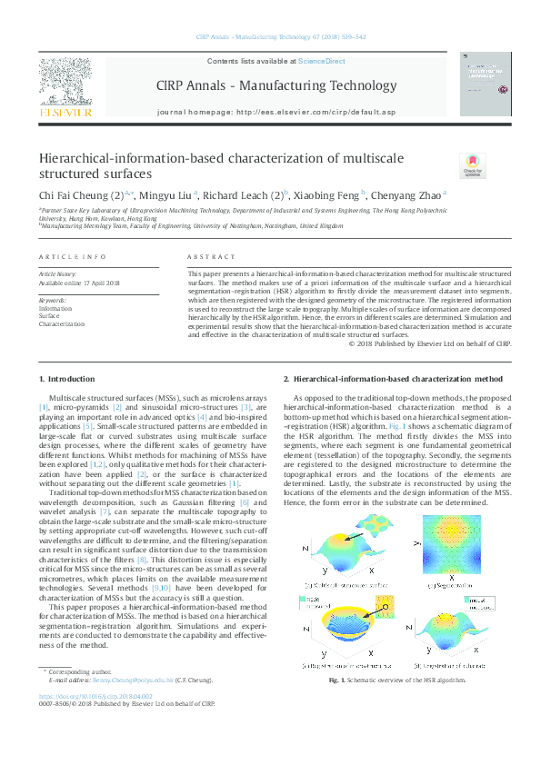 (PDF) Hierarchical-information-based characterization of multiscale structured surfaces