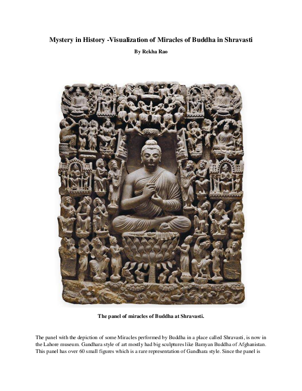 (PDF) Mystery in History -Visualization of Miracles of Buddha in Shravasti
