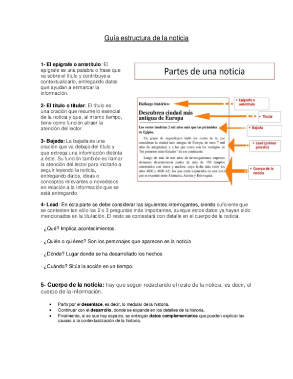 (DOC) Guía estructura de la noticia xd