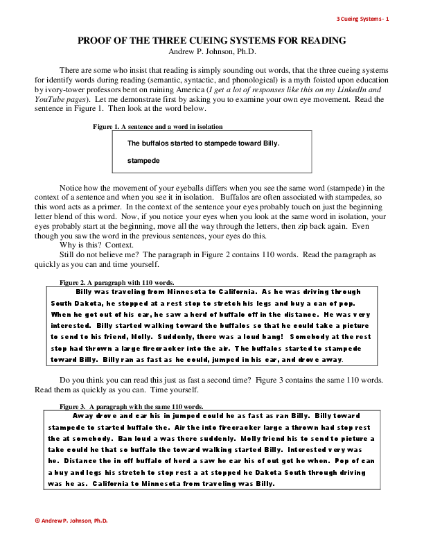(PDF) PROOF OF THE THREE CUEING SYSTEMS FOR IDENTIFYING WORDS DURING ...
