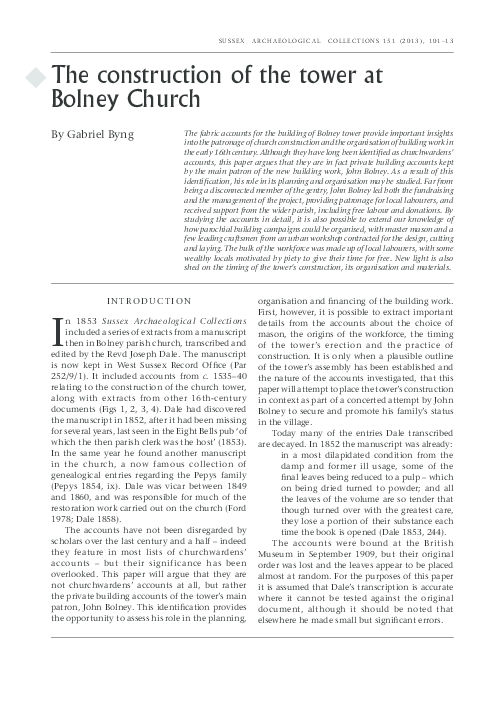 (PDF) The Construction of Bolney Church Tower