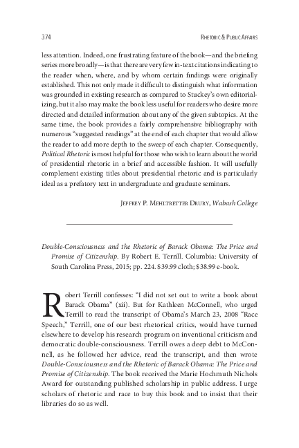 (PDF) Rev. Robert Terrill. Double-Consciousness and the Rhetoric of ...
