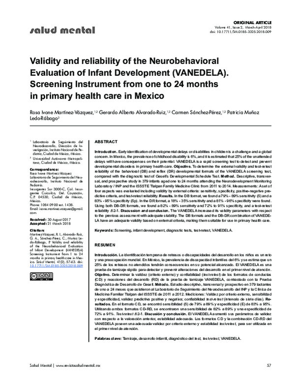 (PDF) Validity and reliability of the Neurobehavioral Evaluation of ...