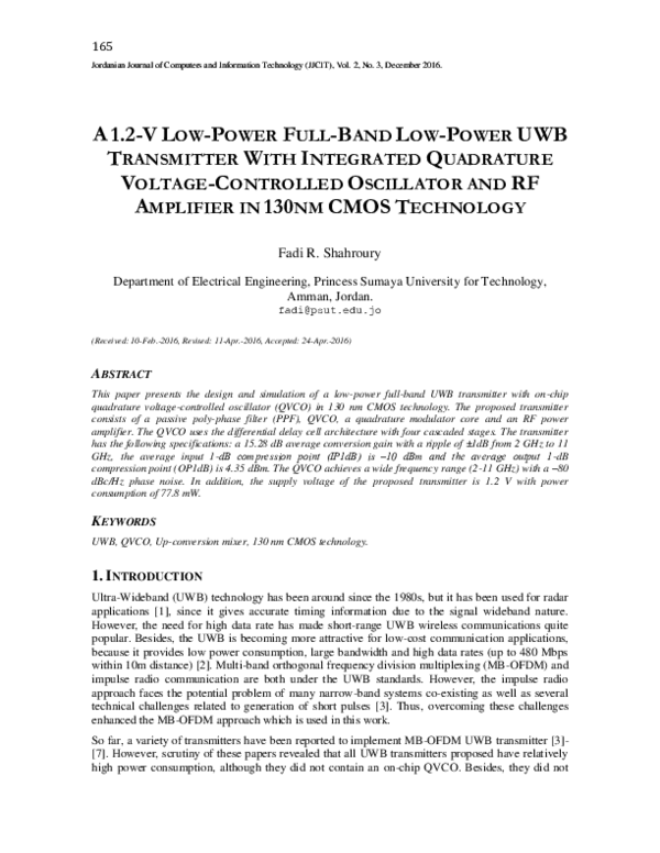 (PDF) A 1.2-V LOW-POWER FULL-BAND LOW-POWER UWB TRANSMITTER WITH INTEGRATED QUADRATURE VOLTAGE ...