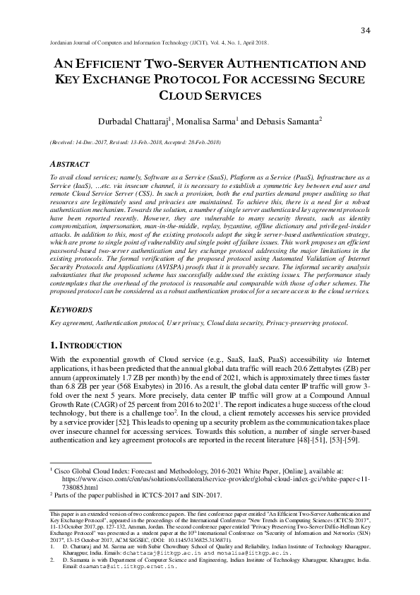 (PDF) AN EFFICIENT TWO-SERVER AUTHENTICATION AND KEY EXCHANGE PROTOCOL FOR ACCESSING SECURE ...