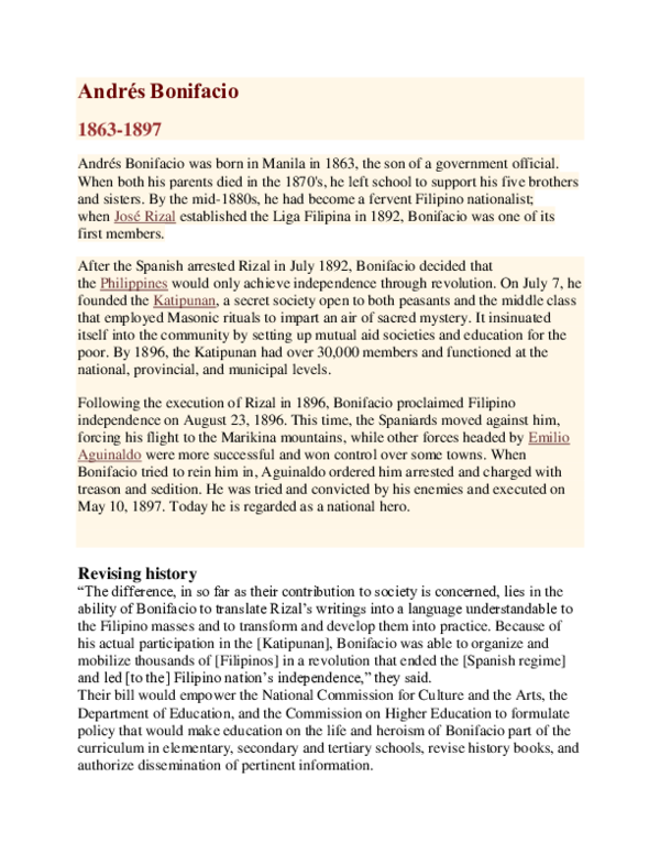 (DOC) Andrés Bonifacio