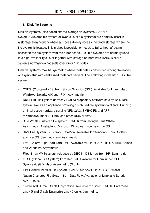(DOC) Disk file Systems