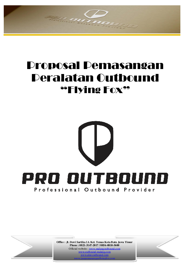 (PDF) Proposal Pemasangan Peralatan Outbound " Flying Fox