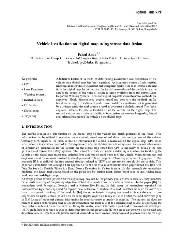 (PDF) ICERIE_ MIE_X YZ Vehicle localization on digital map using sensor ...