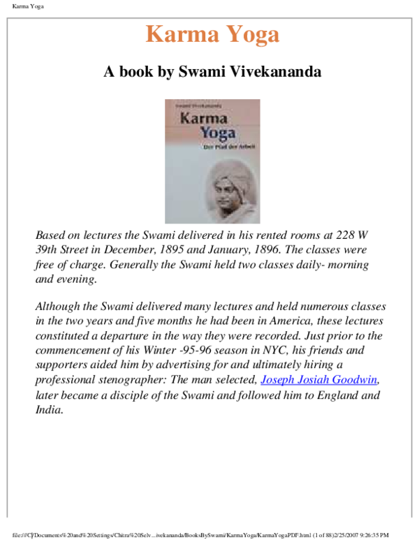 (PDF) Karma Yoga