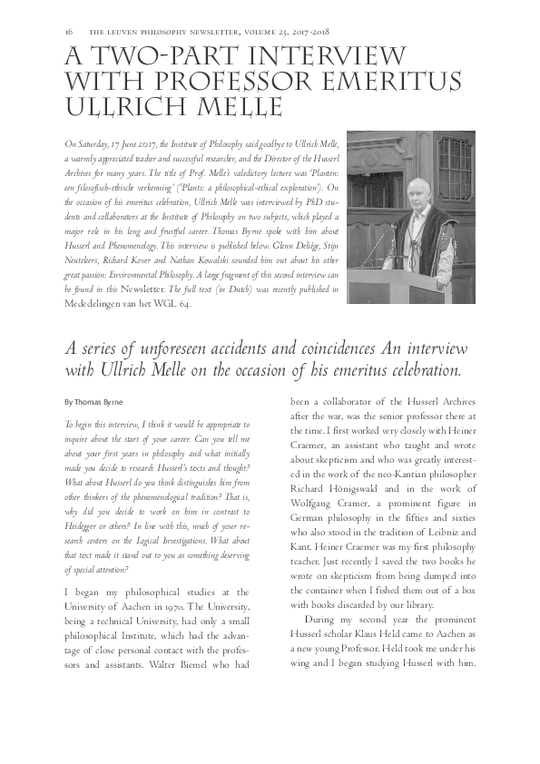 (PDF) Interview with Ullrich Melle