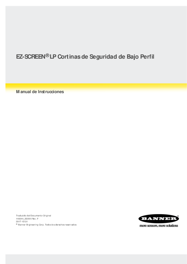 (PDF) EZ-SCREEN ® LP Cortinas de Seguridad de Bajo Perfil | Proyecto ...
