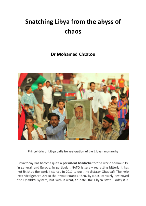 (DOC) Snatching Libya from the abyss of chaos
