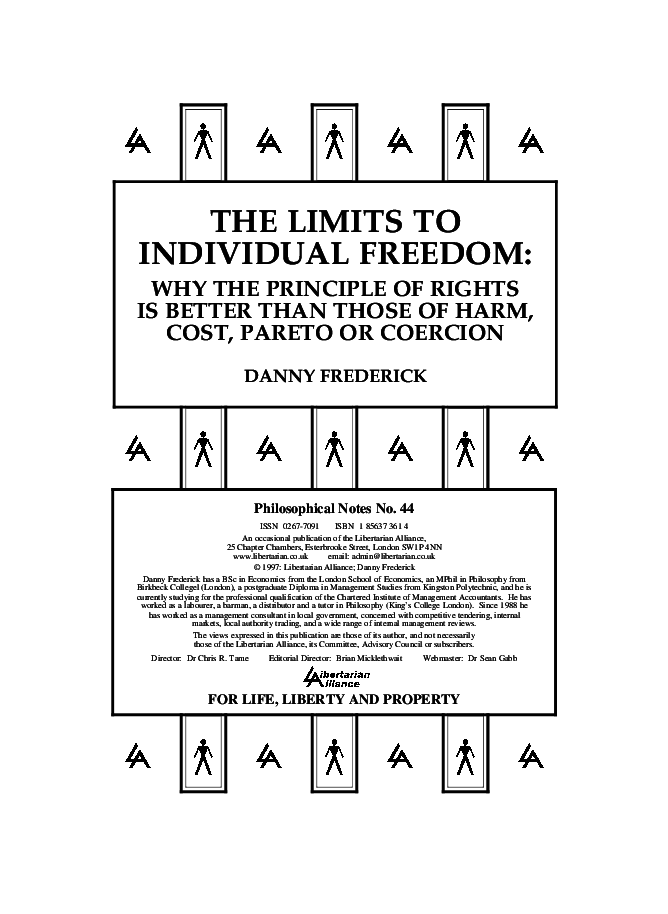 (PDF) The Limits to Individual Freedom: Why the Principle of Rights is ...