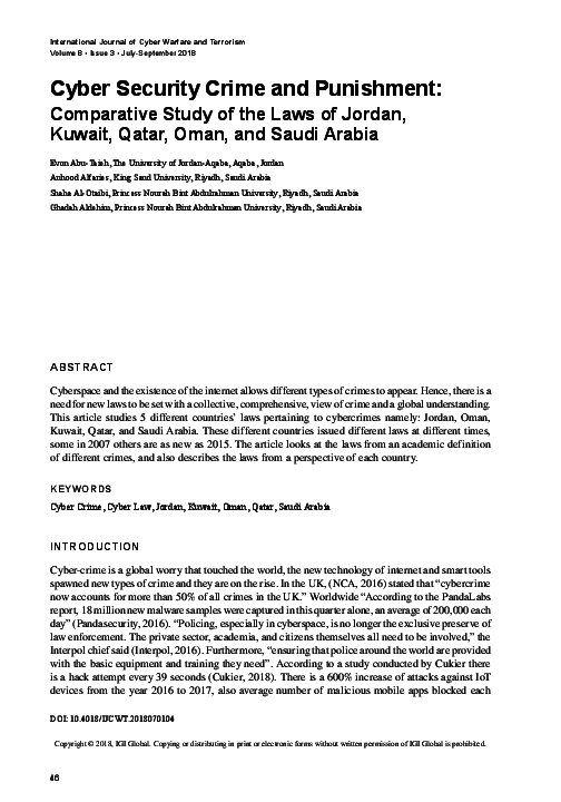 (PDF) Cyber-Security-Crime-and-Punishment_-Comparative-Study-of-the ...