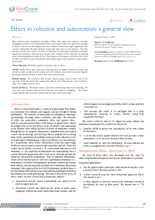 (PDF) Ethics in Robotics and Automation: A general view (IRATJ-04-00127 ...