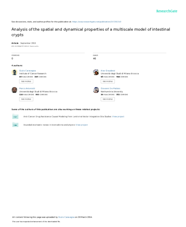 (PDF) Analysis of the spatial and dynamical properties of a multiscale ...