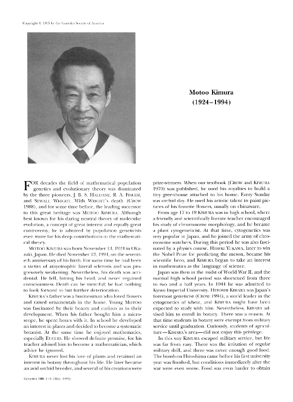 (PDF) Motoo Kimura 1924?1994