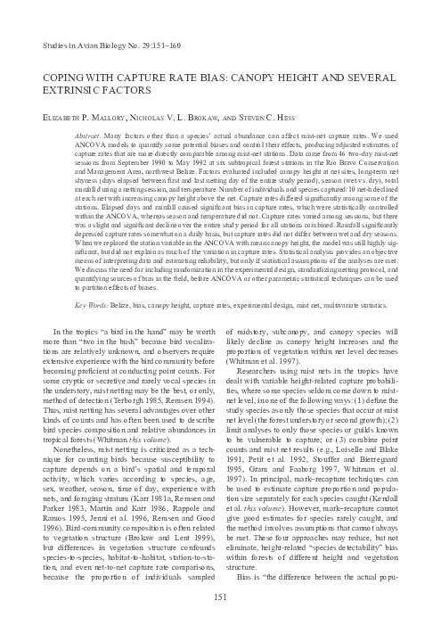 (PDF) COPING WITH CAPTURE RATE BIAS: CANOPY HEIGHT AND SEVERAL ...