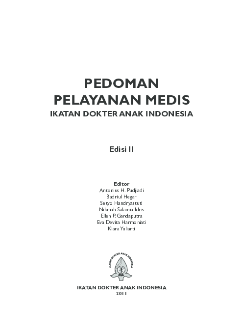 (PDF) PEDOMAN PELAYANAN MEDIS IKATAN DOKTER ANAK INDONESIA Edisi II