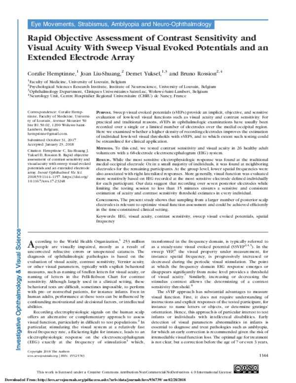 (PDF) Rapid Objective Assessment of Contrast Sensitivity and Visual ...