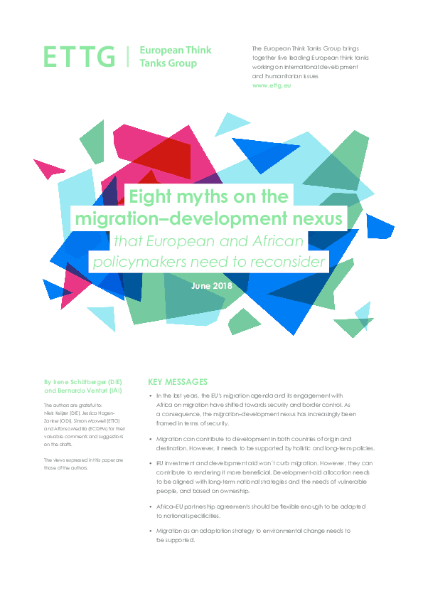 (PDF) Eight myths on the migration–development nexus that European and African policymakers need ...