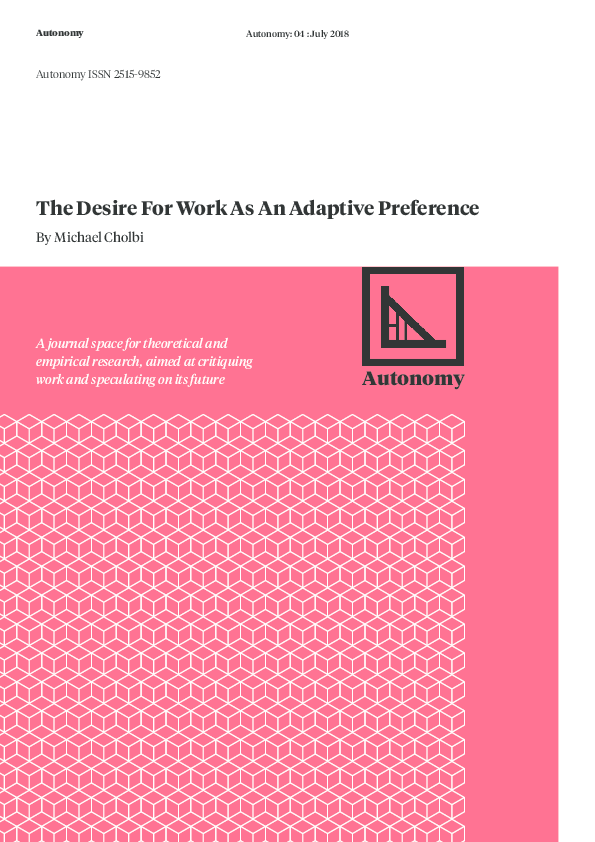 (PDF) The Desire For Work As An Adaptive Preference