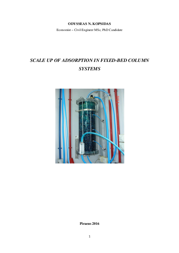 (PDF) SCALE UP OF ADSORPTION IN FIXED-BED COLUMN SYSTEMS