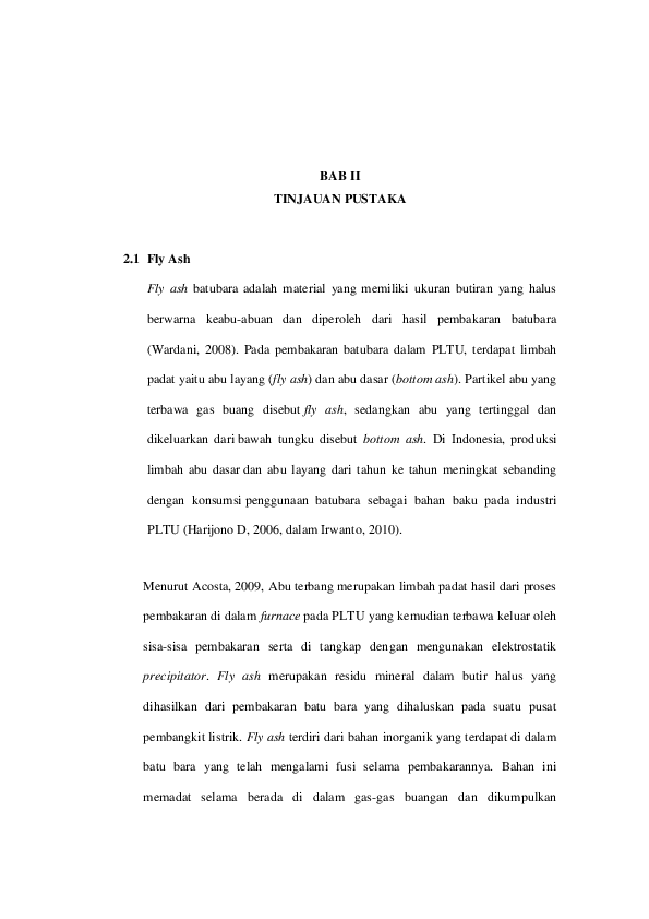 (PDF) BAB II TINJAUAN PUSTAKA 2.1 Fly Ash