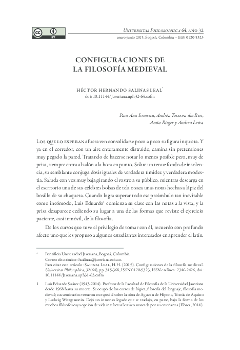 (PDF) [Lectio] Héctor Salinas, "Configuraciones de la filosofía ...