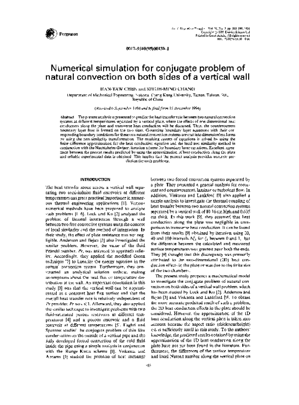 Pdf Numerical Simulation For Conjugate Problem Of Natural Convection