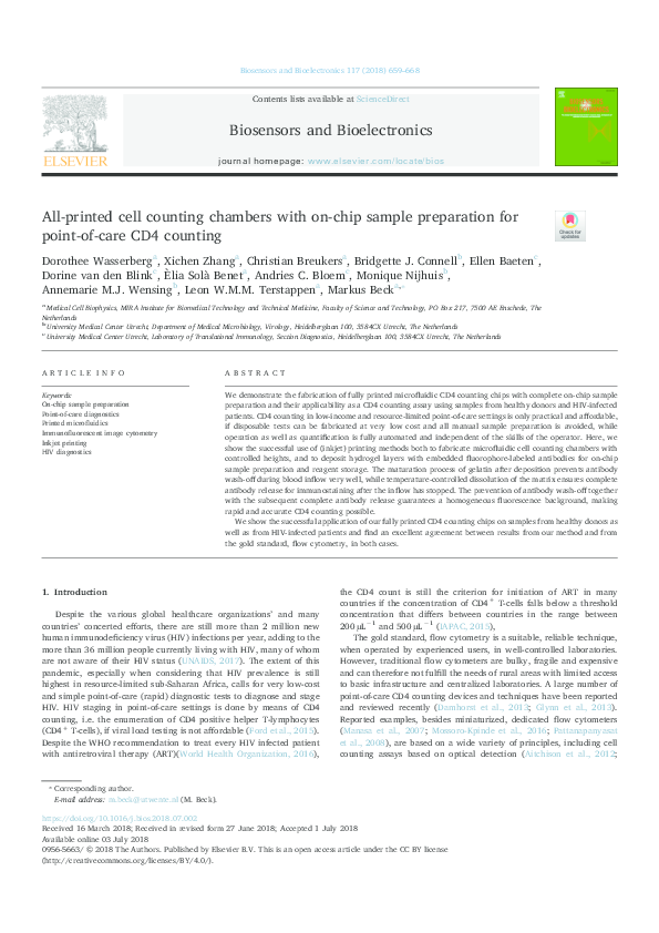 (PDF) All-printed cell counting chambers with on-chip sample ...