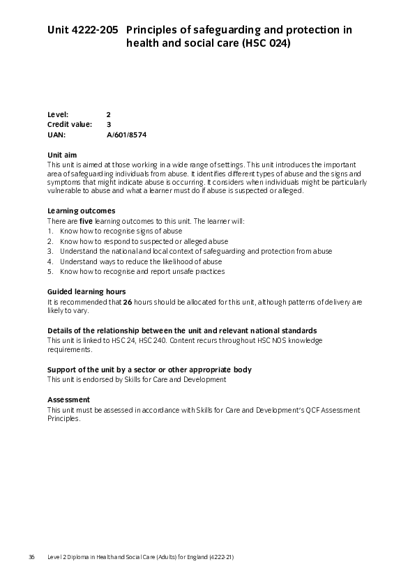 (PDF) Unit 4222-205 Principles of safeguarding and protection in health ...