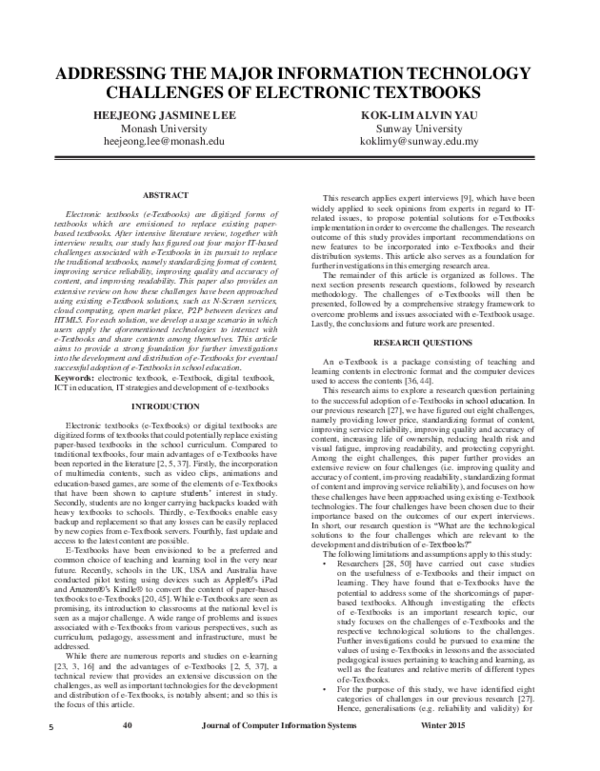 (PDF) ADDRESSING THE MAJOR INFORMATION TECHNOLOGY CHALLENGES OF ...