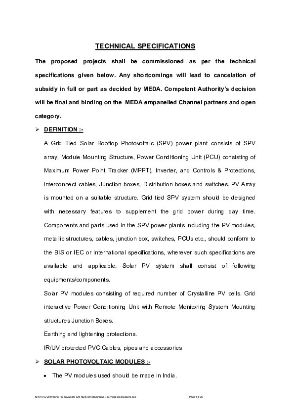 (PDF) Technical Specifications