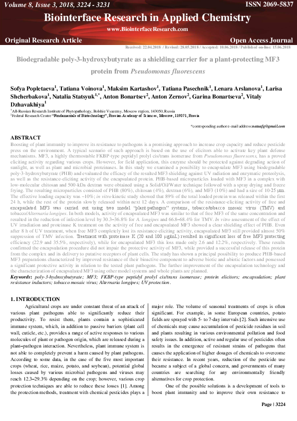 (PDF) Biodegradable poly-3-hydroxybutyrate as a shielding carrier for a plant-protecting MF3 ...