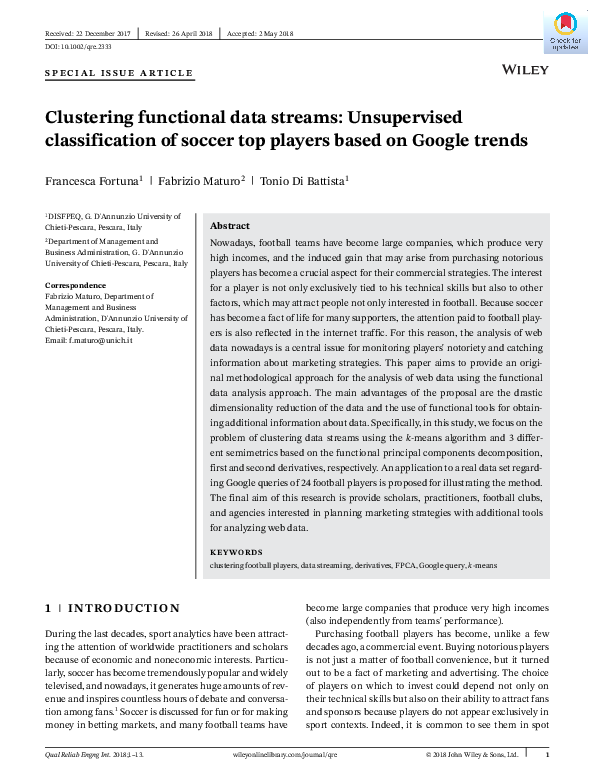 Pdf Clustering Functional Data Streams Unsupervised Classification